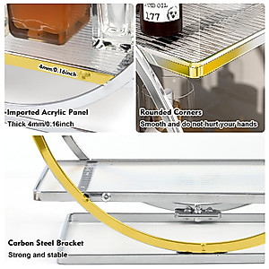 YGJT Bathroom Counter Organizer, 2 Tier Perfume Organizer for Dresser, Makeup Organizer Countertop for Vanity, Skincare Organizer Perfume Holder Tray Cosmetic Display Rack, Gifts for Women(Silver)