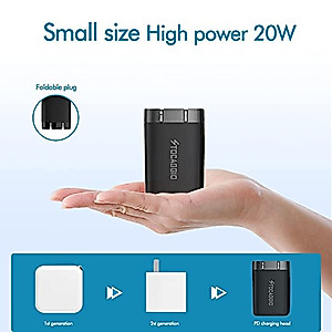 iPhone 14 13 Fast Charger 20w USB C Dual Port Stocaggio Wall Charger Block PD & QC 3.0 Travel Adapter with Foldable Plug for iPhone 14/13/12 Pro Max, iPad/Samsung/Pixel etc(Black)
