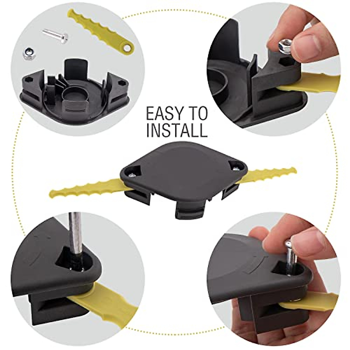 BOOTOP PIN ACFHRL2 Bladed Trimmer Head with AC80RL3 Replacement Spool, AC14HCA Spool Cap Compatible with Ryobi 18V 24V 40V String Trimmer Weed Eater Parts (23 Pack)