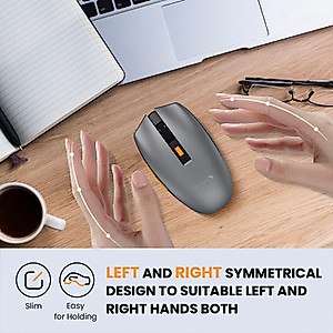 ProtoArc Solight Wireless Bluetooth Mouse, 55g Lightweight Mouse Wireless, 2.4G Cordless Quiet Rechargeable Mouse With 3 Device Connection, 3 Adjustable Dpi, Skeleton Design For Pc, Ipad, Mac, Windows