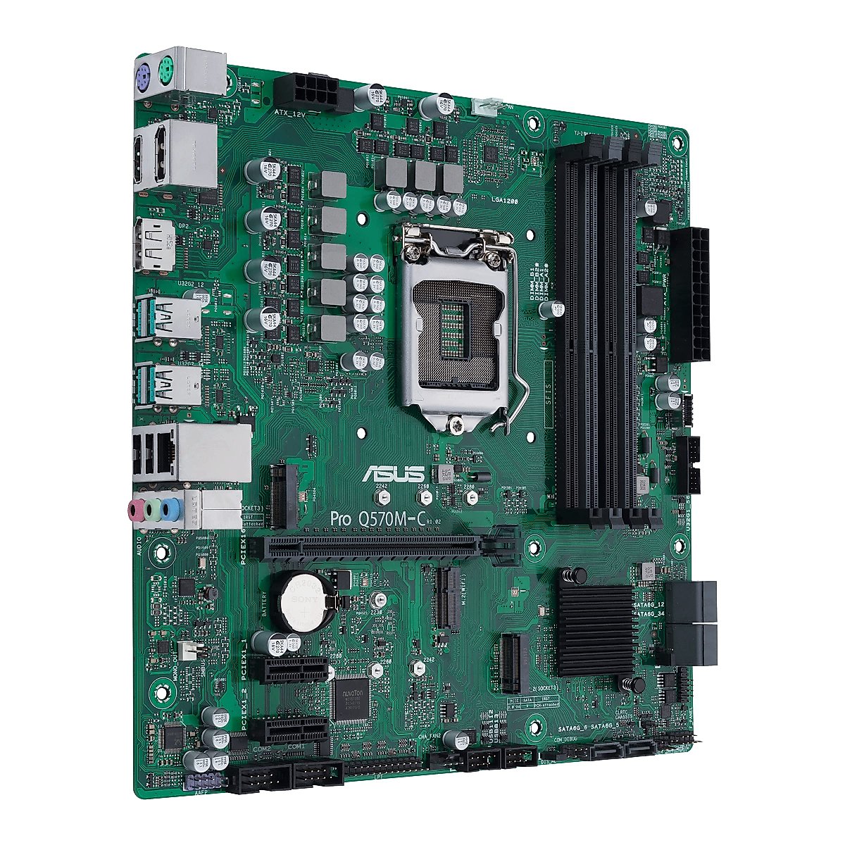ASUS Pro Q570M-C/CSM LGA1200 (Intel 10th&11th Gen) mATX Commercial Motherboard (PCIe 4.0,1 LAN,Front Panel USB 3.2 Type-C, Intel vPro,2X DP,TPM 2.0 IC,COM debug Header,self-Recovering BIOS,ACCE)
