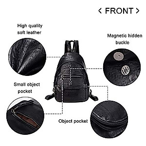 FANCELINE Small Backpack Purse for Women Fashion PU Leather Backpack Convertible Ladies Sling Bag