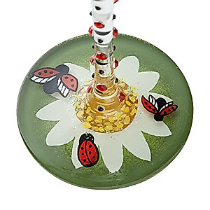 Enesco Designs by Lolita Ladybugs Hand-Painted Artisan Prosecco Glass Champagne Flute, 8 Ounce, Multicolor