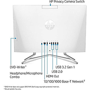 HP 2022 Newest 22-inch FHD All-in-One Desktop Computer - Dual-Core AMD Athlon Silver 3050U - 8GB DDR4 RAM-256GB SSD - WiFi Bluetooth - Windows 11 Pro - Snow White w/ 32GB USB Drive