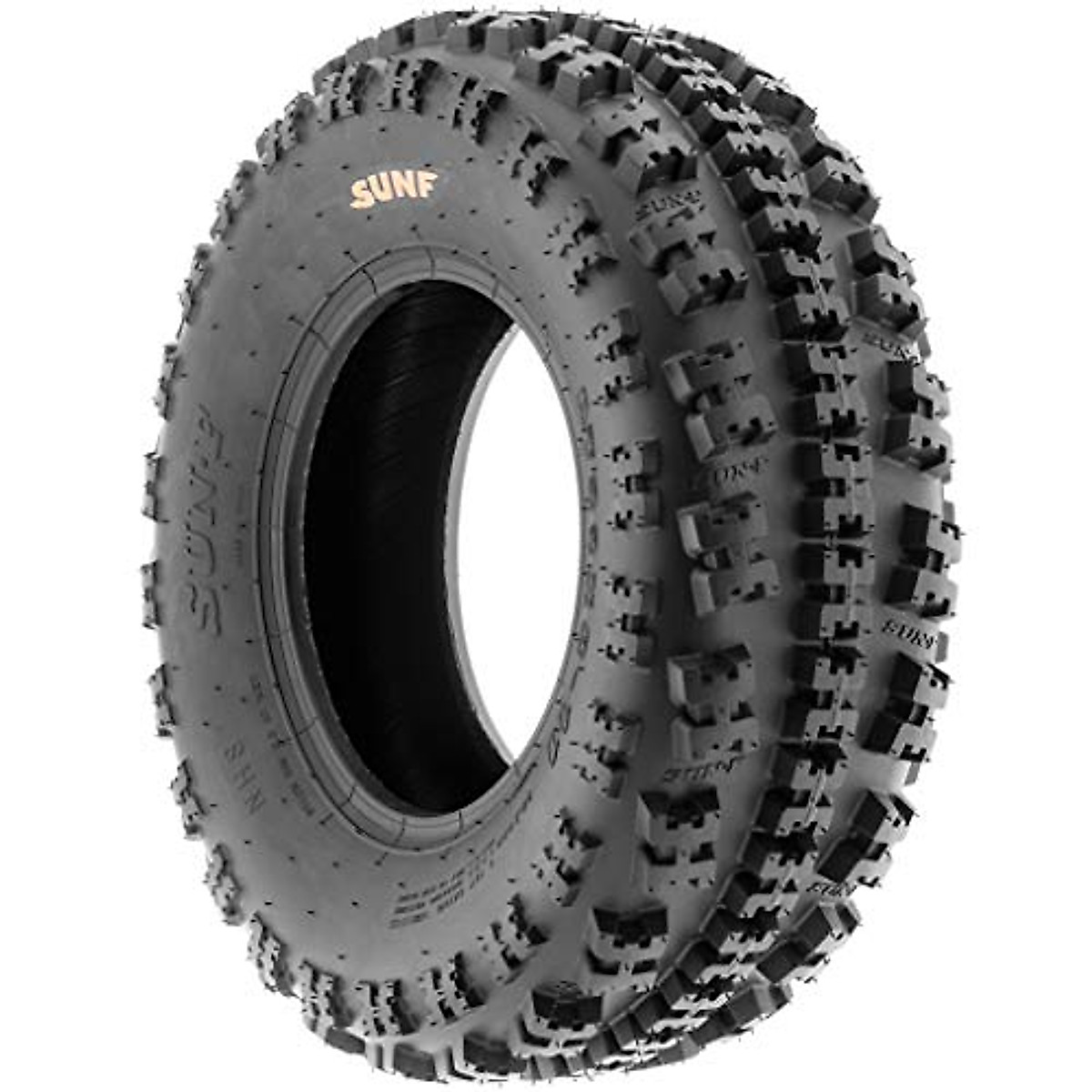 Set of 4 SunF 21x7-10 Front & 20x11-8 Rear ATV UTV Knobby Sport Tires,6 PR Tubeless A027
