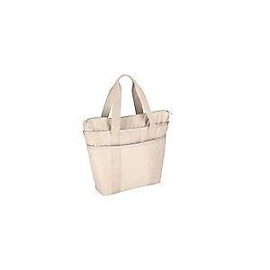 LeSportsac Driftwood Everyday Zip Tote Handbag/Travel Bag, Style 3867/Color R082, Neutral Buff Color, Favorite Lightweight Ripstop Nylon in New Environmentally Conscious Recycled Material