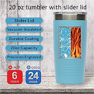ETCHIFIED Personalized 20oz Stainless Steel Tumbler with Slider Lid - Vacuum Insulated Travel Mug, Add a Name - Keeps Hot or Cold for Hours