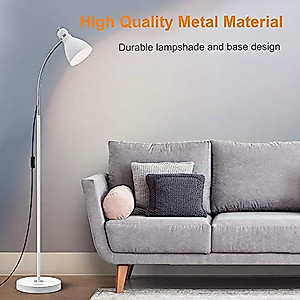 LEPOWER Metal Floor Lamp, Adjustable Goose Neck Standing Lamp with Heavy Metal Based, E26 Lamp Base, Torchiere Light for Living Room, Bedroom, Study Room and Office