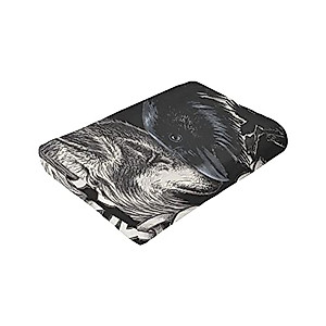Fuevdvrri Viking Norse Wolf Raven Rune Mezcla Flannel Plush Soft Throw Blanket for Couch Cozy Lightweight Decorative