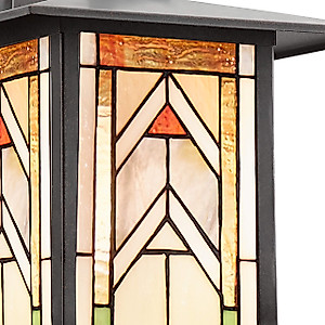 River of Goods Stained Glass Outdoor Light Fixture - 11.75" H - Mission Style Porch Light - ‎Niki