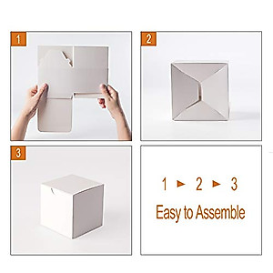 GEFTOL Gift Box 10 Pack 8 x 8 x 4 inches Fold Box Paper Gift Box Bridesmaids Proposal Box for Bridal Birthday Party Christmas (White)