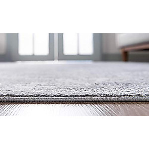 Rugs.com Oregon Collection Rug – 4' x 6' Gray Low-Pile Rug Perfect for Living Rooms, Large Dining Rooms, Open Floorplans