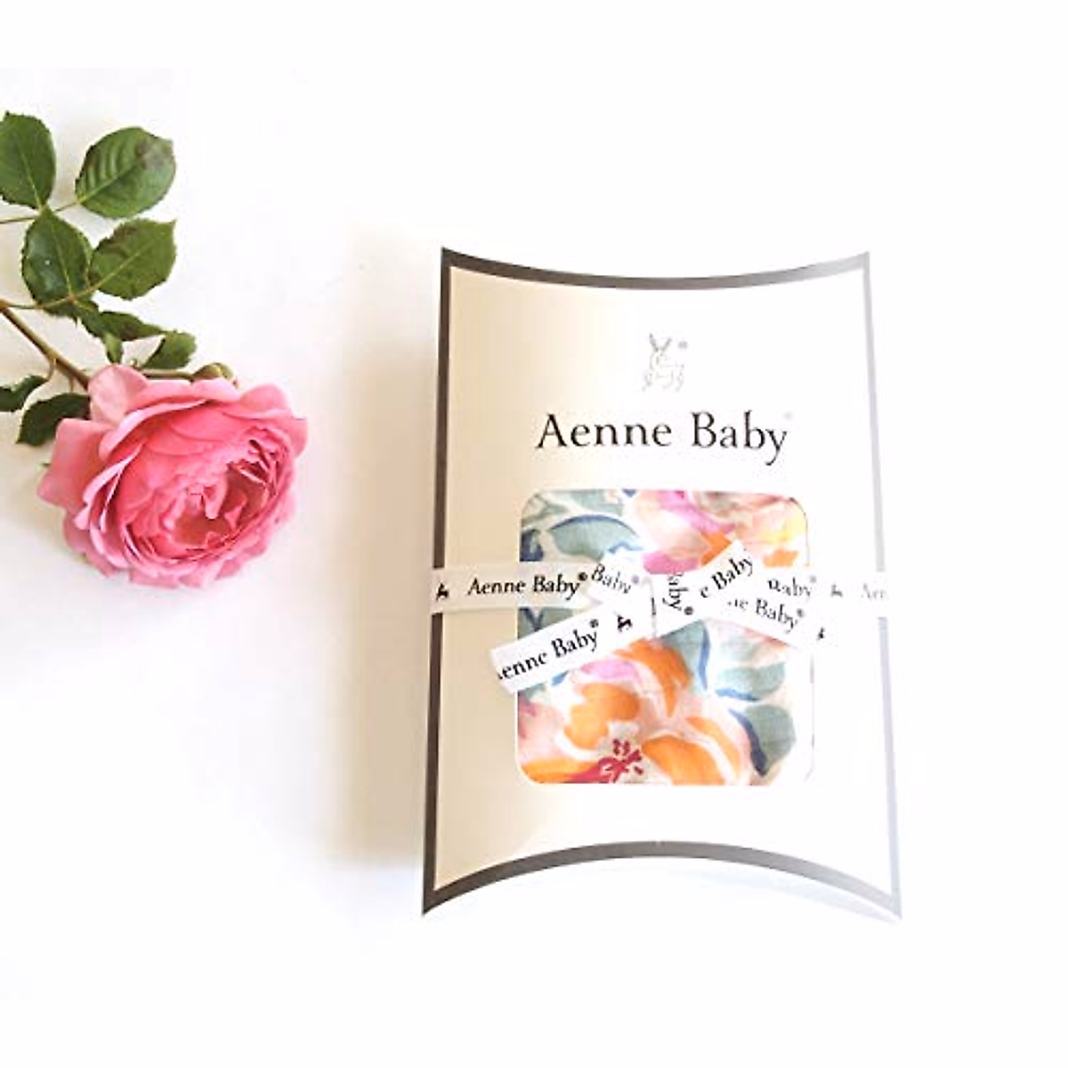 Aenne Baby, Muslin Swaddle Blanket for Girls, Infant Toddler Quilt, Swaddle Wrap for Girls, Luxurious Soft and Silky Stroller Cover, Floral Orange Pink Tropical Blankie, Large 47"x 47", 1 Pack