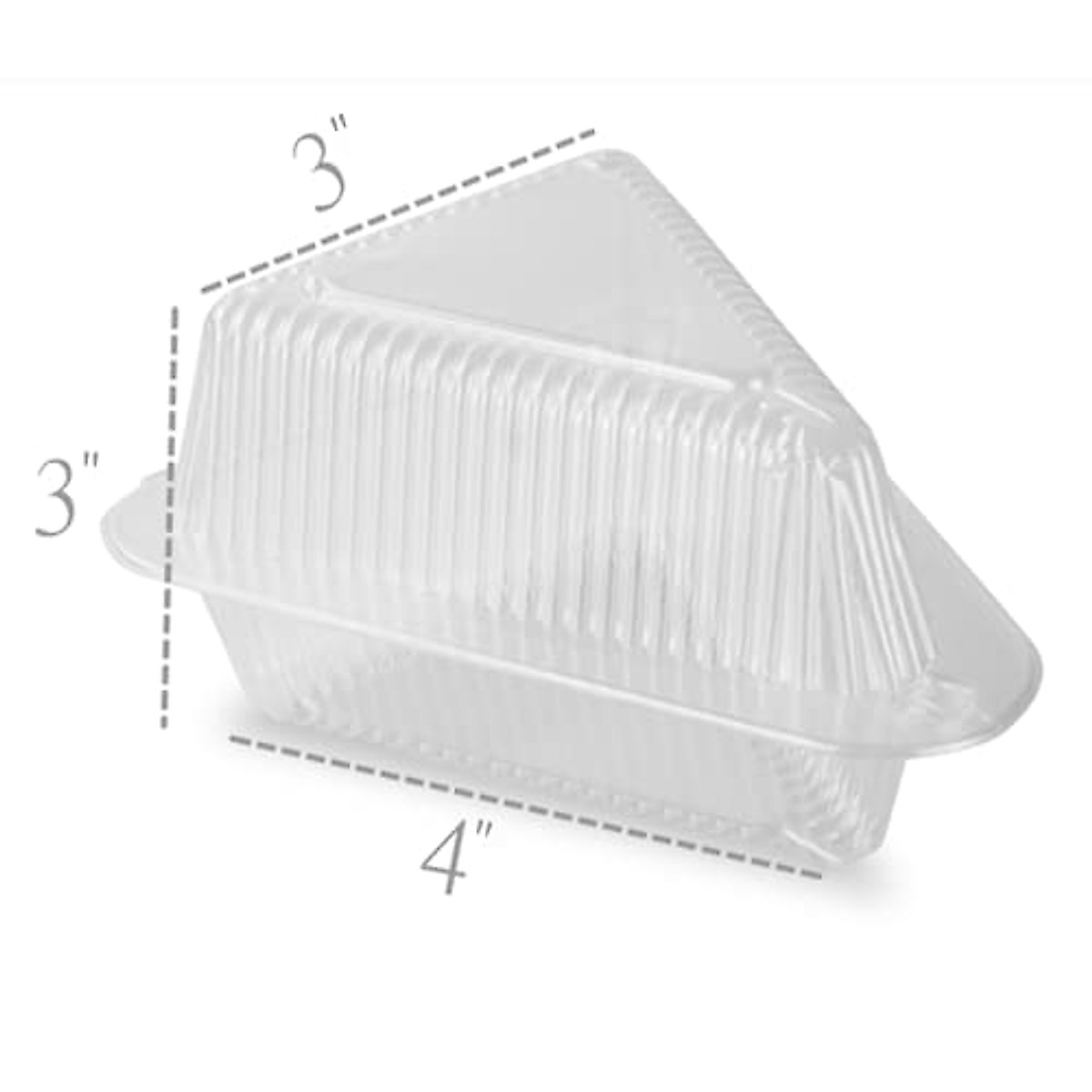 50 Pack Cheesecake Containers,Clear plastic Hinged Cake Slice Container 4 inch x 3 inch