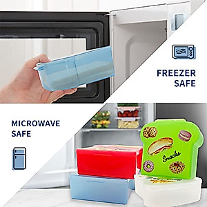 4Pcs Sandwich Containers for Lunch Boxes, Plastic Food Storage Sandwich Containers, 20 oz Toast Shape Sandwich Box, Reusable Sandwich Box for Meal Lunch Prep, BPA Free, Microwave & Dishwasher Safe