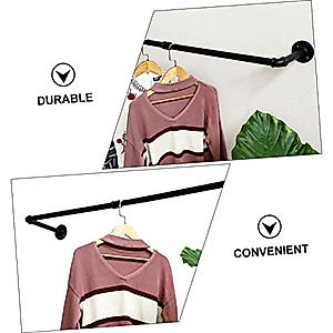 Levemolo 1pc Wall Hanger Outfit Hangers Metal Coat Hanger Wall Mounted Clothes Rack Closet Storage Rod Iron Pipe Metal Clothing Rack Decorative Clothing Hanger Metal Clothing Hanger Props