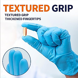 Supmedic Nitrile Exam Glove, 3.5 mil Disposable Medical Gloves Powder-Free Latex-Free, Box of 100 pcs (Blue) (Large)