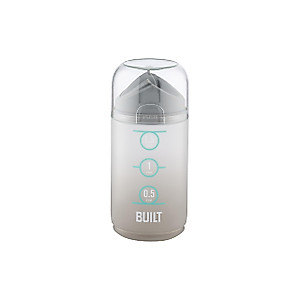 BUILT 12 Ounces Tidbit On The Go Snack Container with Lid and Pourer, Food and Snack Storage with Measure Marks, Concrete Grey