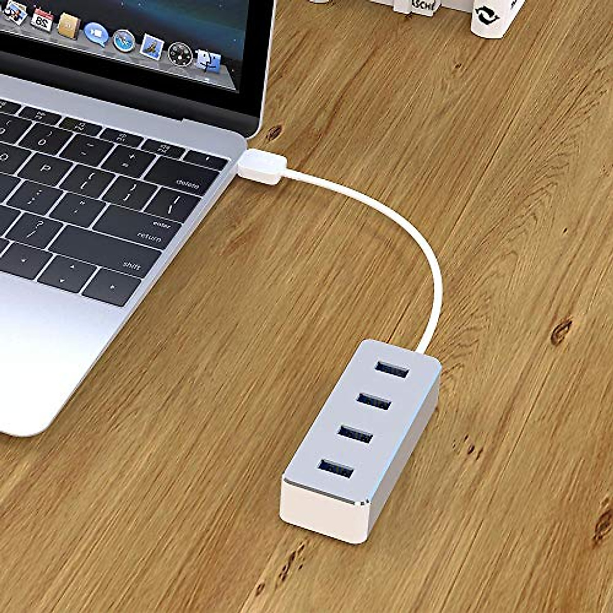Lysee Data Cables - 4-Port USB Hub Splitter High Speed Transmission GNS-S01 Four Aluminum Alloy 3.0 USB Hub - (Color: Rose Gold)