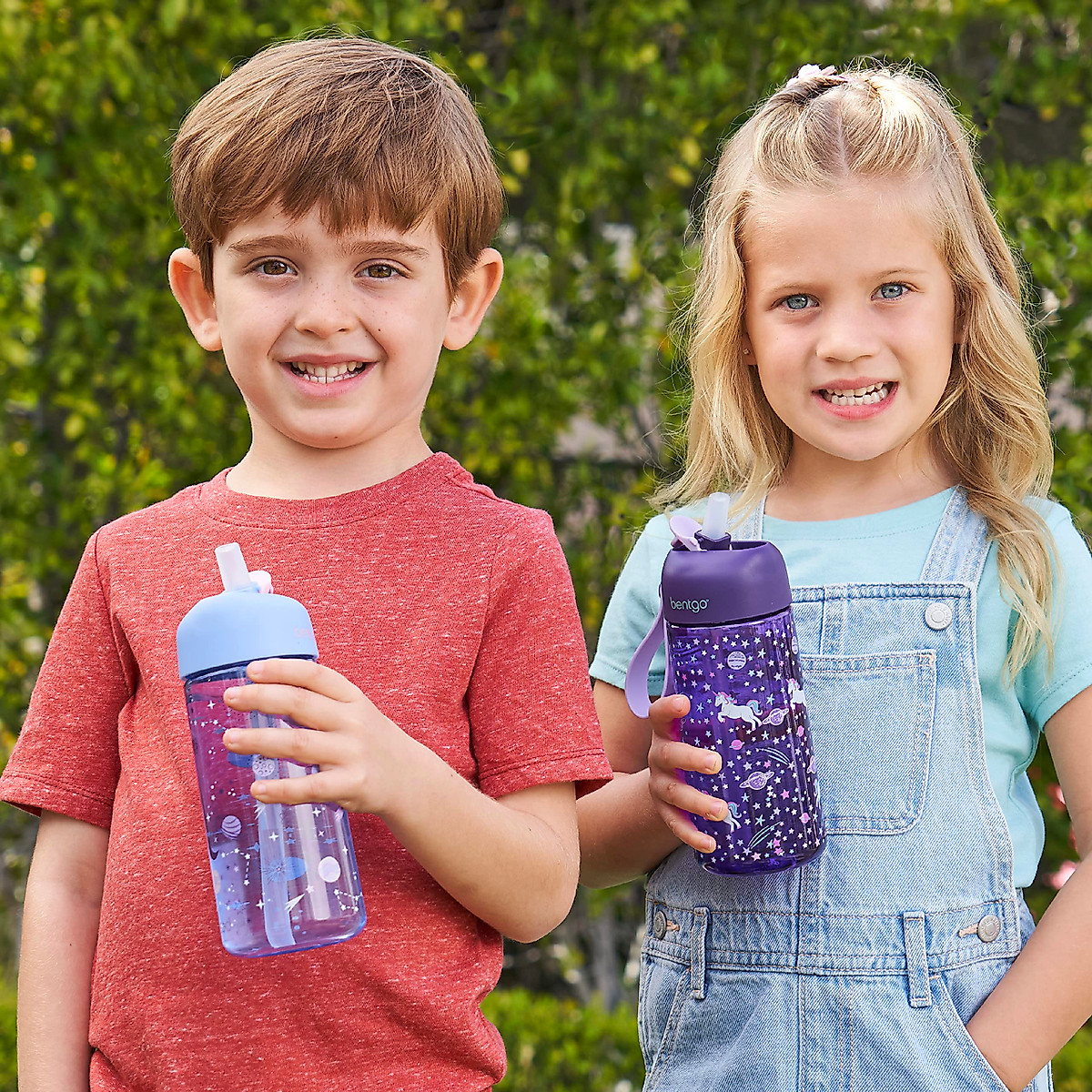 Bentgo® Kids Water Bottle (Unicorn & Lavender Galaxy - 2 Pack)