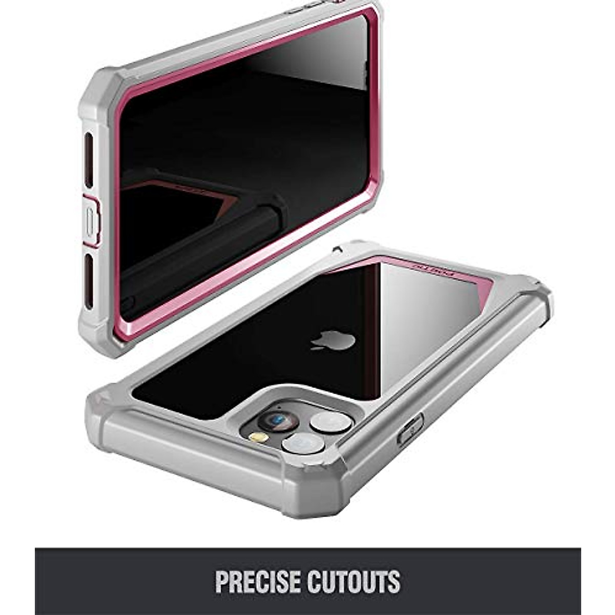 iPhone 11 Pro Max Case, Poetic Full-Body Hybrid Shockproof Ruggec Clear Bumper Cover, Built-in-Screen Protector, Guardian Series, Case for Apple iPhone 11 Pro Max (2019) 6.5 Inch, Pink/Clear