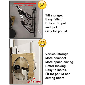 OeckuXIY 2 Pack, Pan and Pot Lid Organizer, Cabinet Door or Wall Mount Cutting Board Holder, Bakeware Tray Rack, No Drill, Mirror Polished