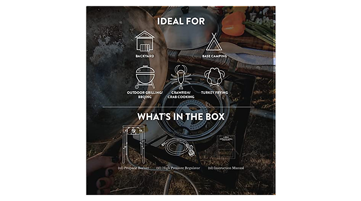 GasOne Propane Single Burner Camp Stove - High Pressure, Adj. Legs