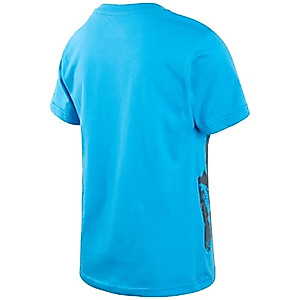 New Balance Boys' Active Shorts Set - 4 Piece Short Sleeve T-Shirt and Gym Shorts (8-20), Size 10, Sky/White