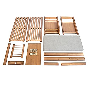 ZHFEISY Shoe Bench 2 Tier Shoe Rack Bamboo 6 Pairs Shoes with Sponge Cushion Storage Basket Shoe Rack Bench Organizer Brown for Home Living Room Entryway