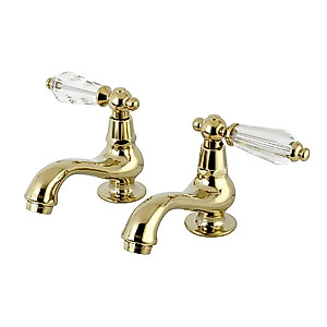 Kingston Brass Classic Basin Taps Crystal Handles Bathroom Faucet Polished Brass Brass Finish