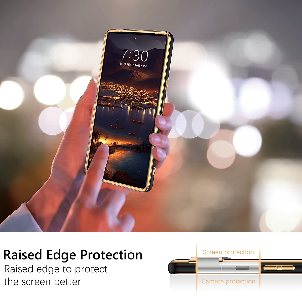 BENTOBEN Google Pixel 7 Protective Case, Heart Plating, TPU, Lightweight, Flexible, Non-Slip, Shockproof, 6.3 Inch, Black