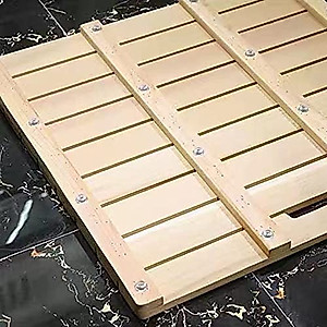 Natural Wooden Shower Mat,Bamboo Bath Mat,Non Slip Bamboo Mat,Nature Bamboo Bathroom Mat,Shower Bath Mat,for Bathroom,Bathtub,Shower,Sauna,Hot Tub,Customizable,30x30cm/12x12in