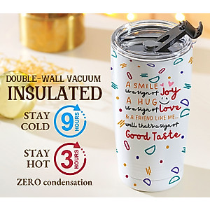 Onebttl Funny Friend Gifts for Women, BFF Gifts for Women, Gifts for Best Friend - Friends Coffee Mugs - Friends Forever - Birthday, Christmas Gifts for Her - 20oz Stainless Steel Travel Cup