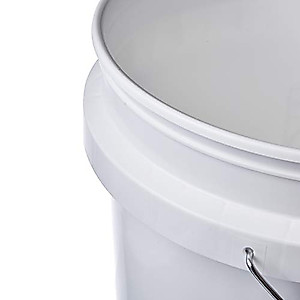 Hudson Exchange 5 Gallon Bucket with Bottom Grip Handle, HDPE, White