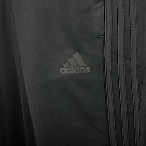 adidas Men's Essentials Warm-up Open Hem 3-stripes Tracksuit Bottoms, Black/Black, X-Large