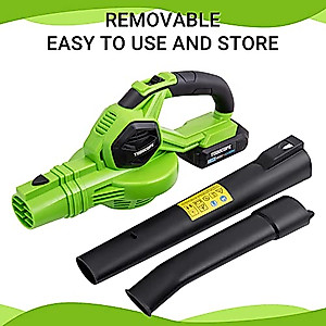TODOCOPE 20V Cordless Leaf Blower with Battery and Charger, Electric Leaf Blower Vacuum, Battery Leaf Blower Cordless for Lawn, Variable Speed, Lightweight, Quick Charge, Green, (TDC-CB20)