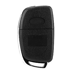 Terisass 3 Buttons Flip Remote Key Fob Case Replacement Car Keyless Intelligent Remote Control Key Fob Shell Case Protective Cover Fit for Hyundai Santa Fe (ix45) 2013 2014 ABS Material