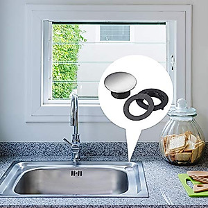 Sink Tap Hole Cover Kitchen Faucet Hole Cover Stainless Steel (0.87 Inch in Height)
