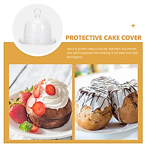 DOITOOL Mini Glass Butter Dish Dome Tray Plate, Multi- Preserving Serving Glass Lemon Keeper, Clear Glass Bell Jar Dome with Plate for Cream Cheese Cake, Salad Foods Wedding Party Home
