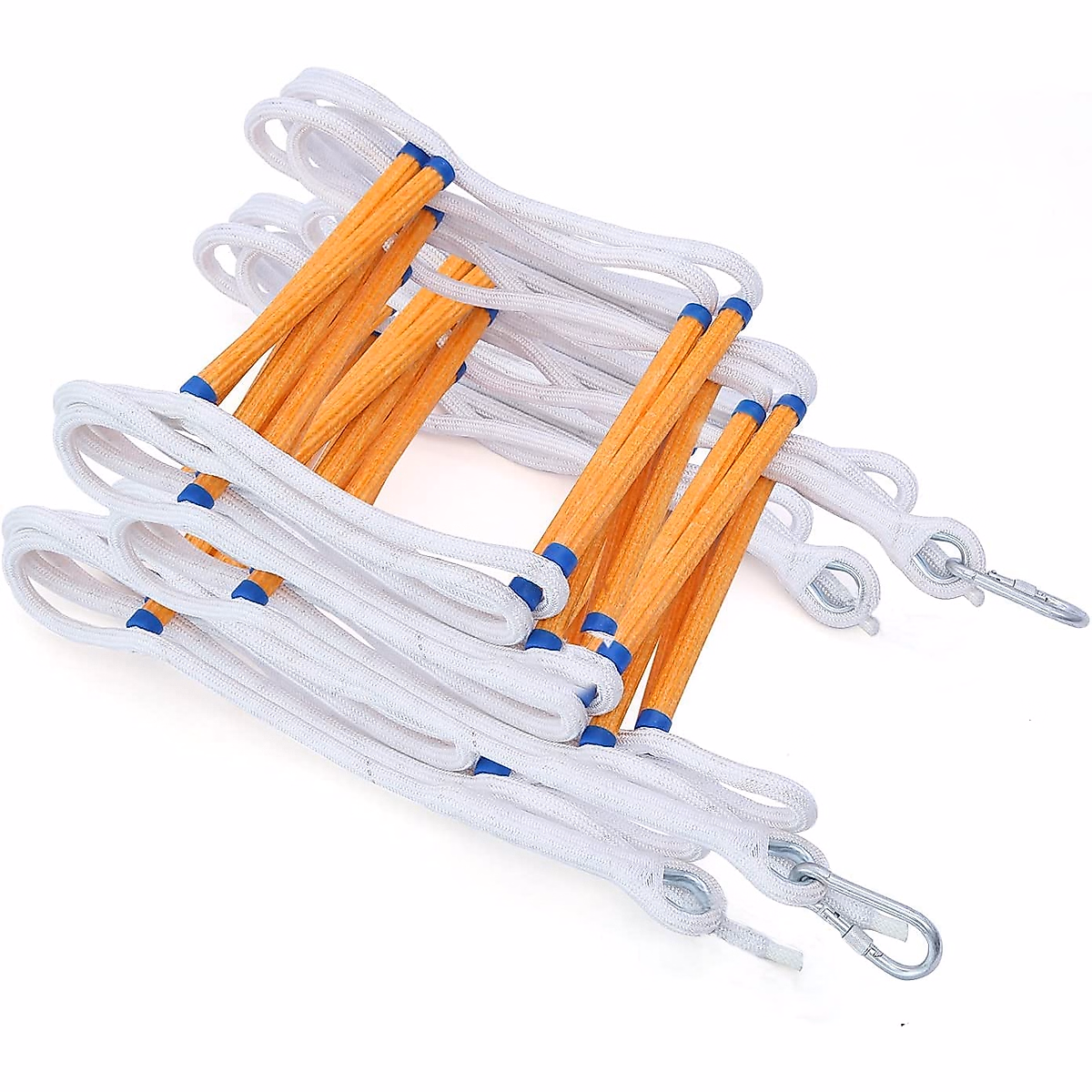 2.5M Safety Balcony Fire Escape Ladder with Hooks Carabins | 1 Story for Adults and Kids |Reusable Multi-use for Treehouse|Weight Capacity up to 2000 lb 8ft