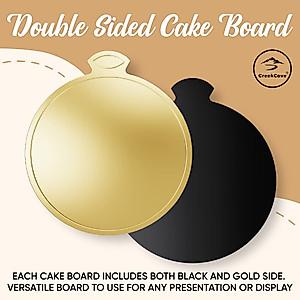 CreekCove 4" Cake Board Set Double sided Gold or Black 28 count- Round Disposable Cake Base