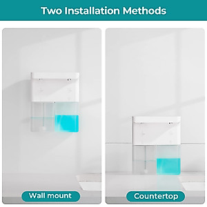 Automatic Soap Dispenser, Dish Soap Dispenser for Kitchen Sink, Kitchen Soap Dispenser Set Wall Mount or Countertop Rechargeable Dispenser Liquid + Foaming Hand