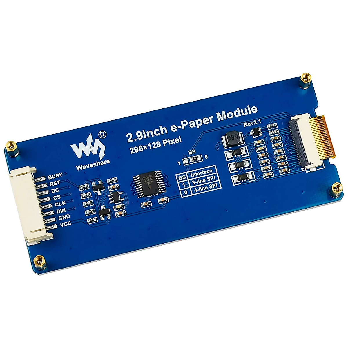 waveshare 2.9inch e-Pape Display Module for Raspberry Pi 4B/3B+/3B/2B/Zero/Zero W/PIZero 2 W/WH/Jetson Nano/forArdui/Nucleo, 296×128 Pixels Red Black White Three Color SPI E-Ink Screen Full Refresh