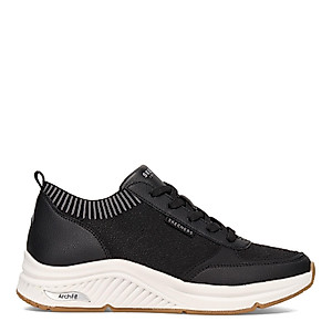 Skechers Women's Street Arch Fit S-Miles-Walk On Sneaker 8.5 B(M) US Black