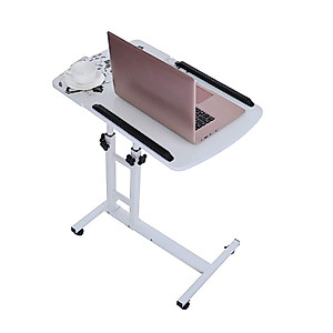 Household Computer Task Desk Office Table,Can Be Folded and Adjusted Angle,Adjustable Height,Locking Casters,2 Pieces of Separate Tabletop(Ship from US!)