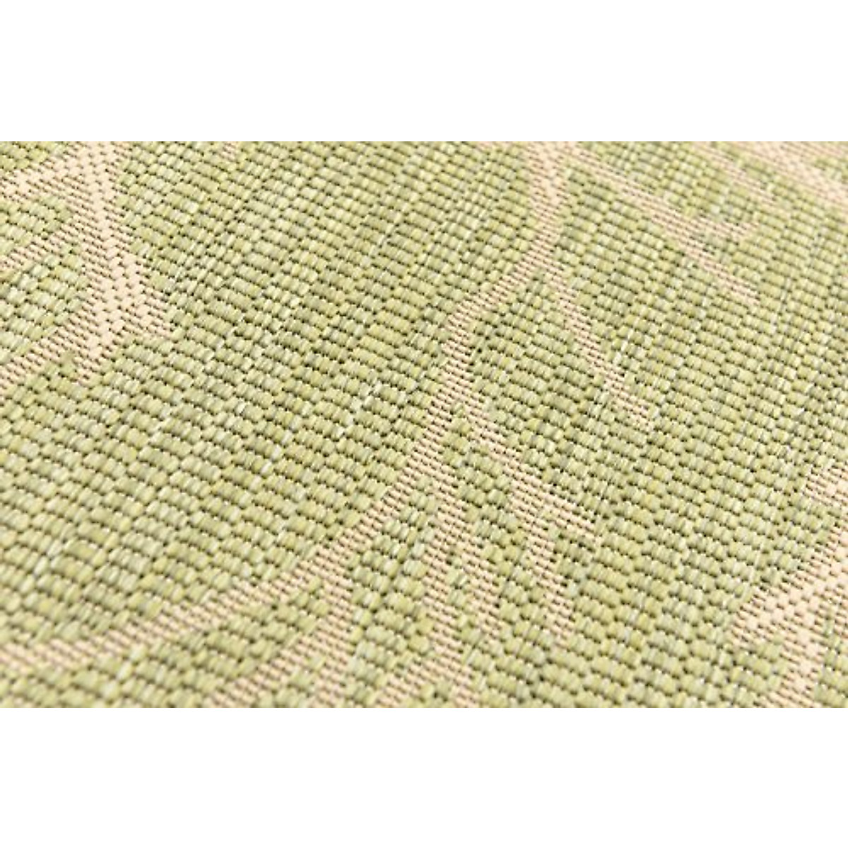Unique Loom Collection Coastal, Branches, Botanical, Indoor and Outdoor Area Rug, 4 ft x 6 ft, Light Green/Beige