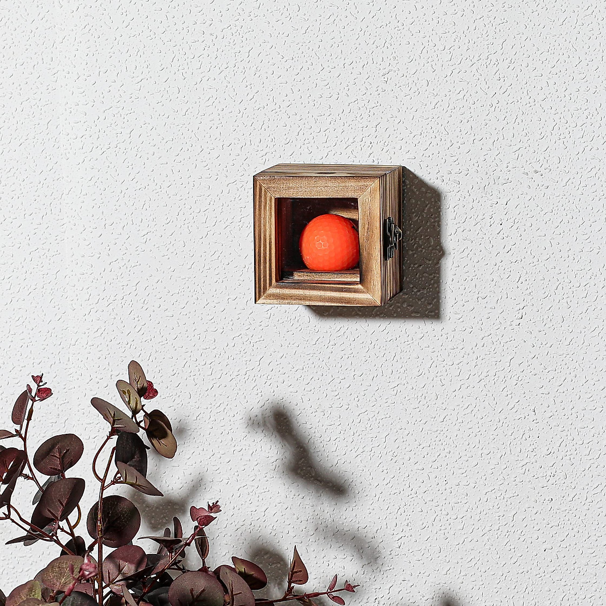 Freezing point Golf Ball Display Case Hole in One Golf Ball Small Wood Shadow Box Wall Rack Holder Golf Gifts for Kids Womens Mens