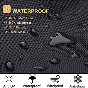 Patio Chair Cover for Outdoor Furniture Waterproof, Patio Deep Seat Cover, 600D Heavy Outdoor Lawn Chair Covers Fit Up to 35" W x 39" D x 31" H, Black, 2 Pack