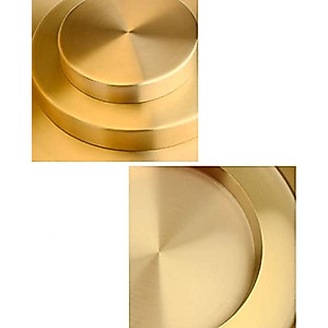 Large Round Gold Serving Tray 30CM/12 Inch Decorative Vanity Tray Jewelry Makeup Organizer Bar Tray Serving Tray for Coffee, Tea, Drinks, Candle, Wine, Tableware, Perfume Room Decor