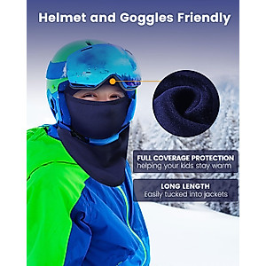 Aegend Kids Balaclava Windproof Ski Face Warmer for Cold Weather Winter Sports Skiing, Running, Cycling, 1 Piece, 4 Colors Blue